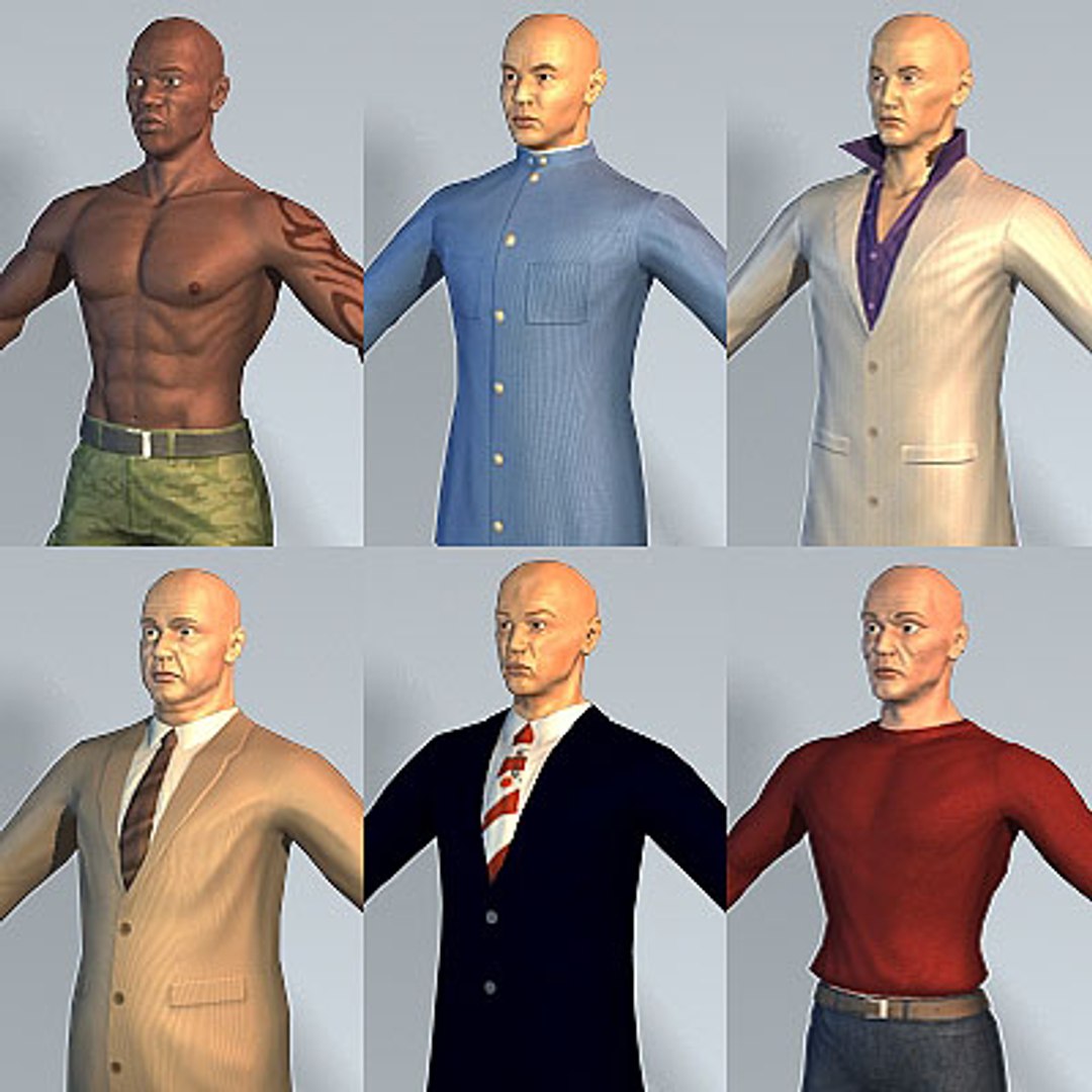 3d 6 Characters Hitman