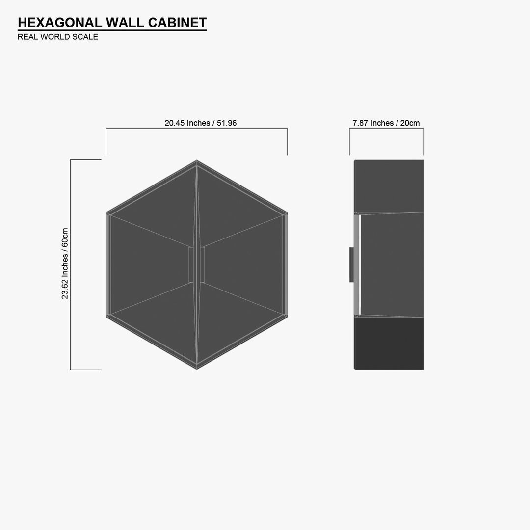 hexagonal wall cabinet 3d model