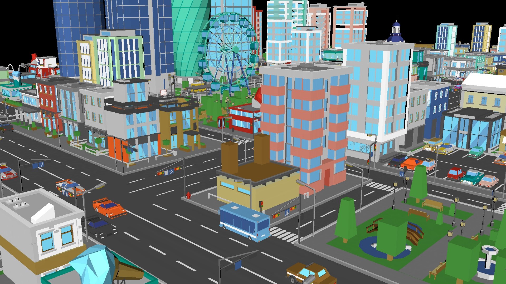 City Cartoon Environment Model With Texture 3D Model - TurboSquid 2238593