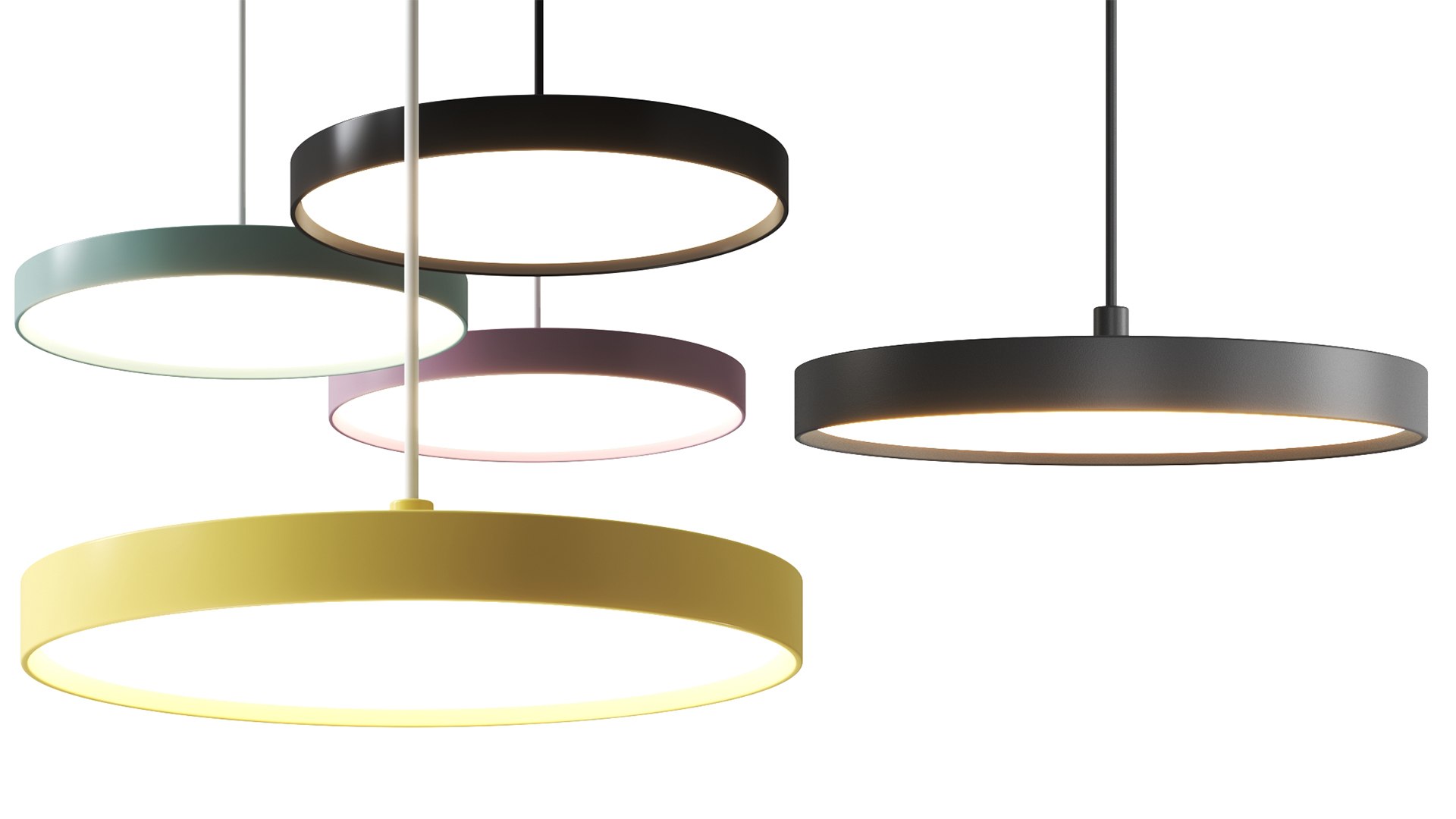 Slim Round Pendant Lamp 3D model - TurboSquid 2113822