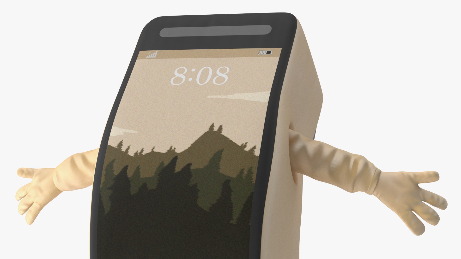 Mobile IPhone Mascot Golden Happy Pose 3D Model - TurboSquid 2059812