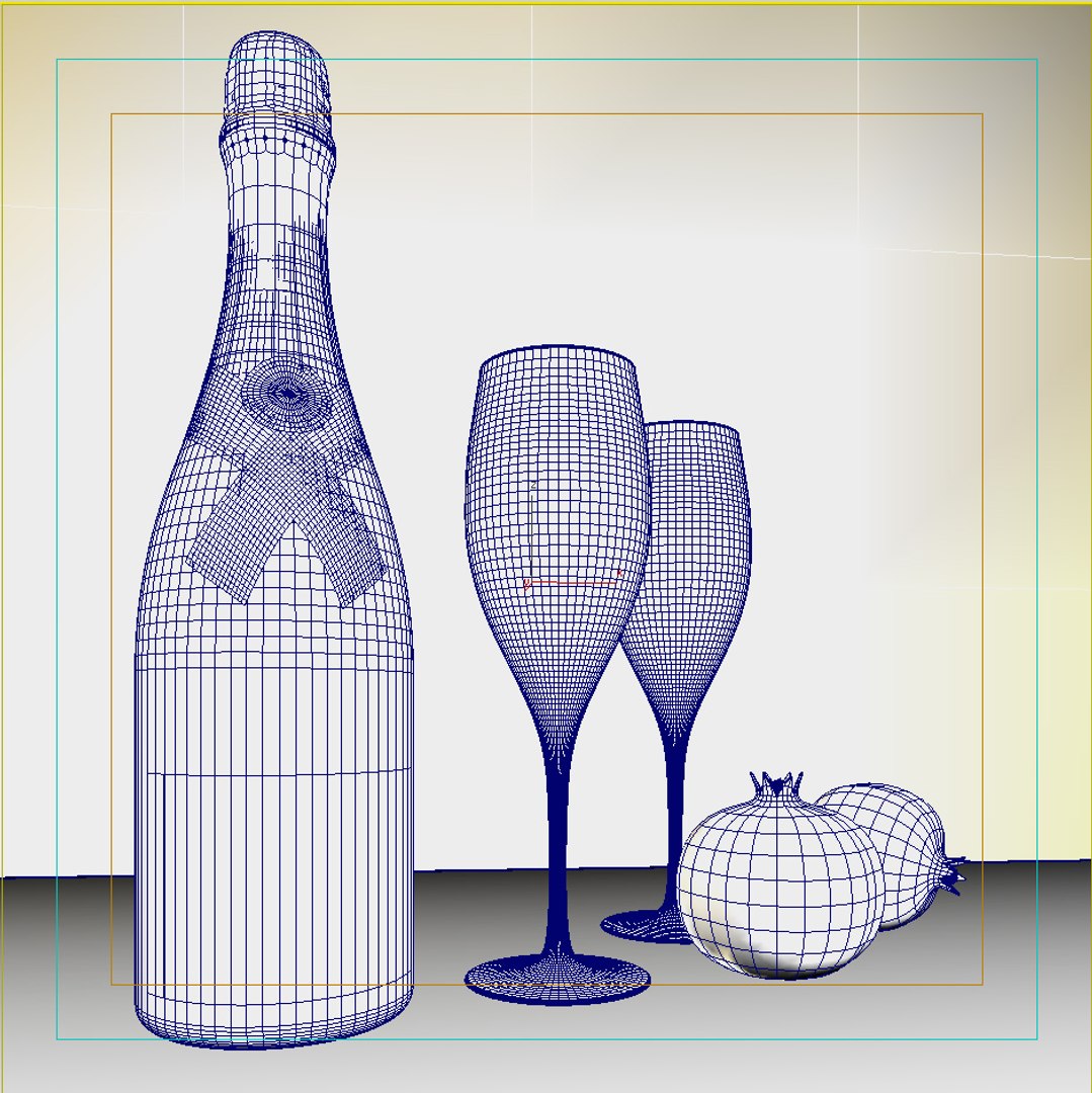Bottle Champagne Moet Chandon 3d Model