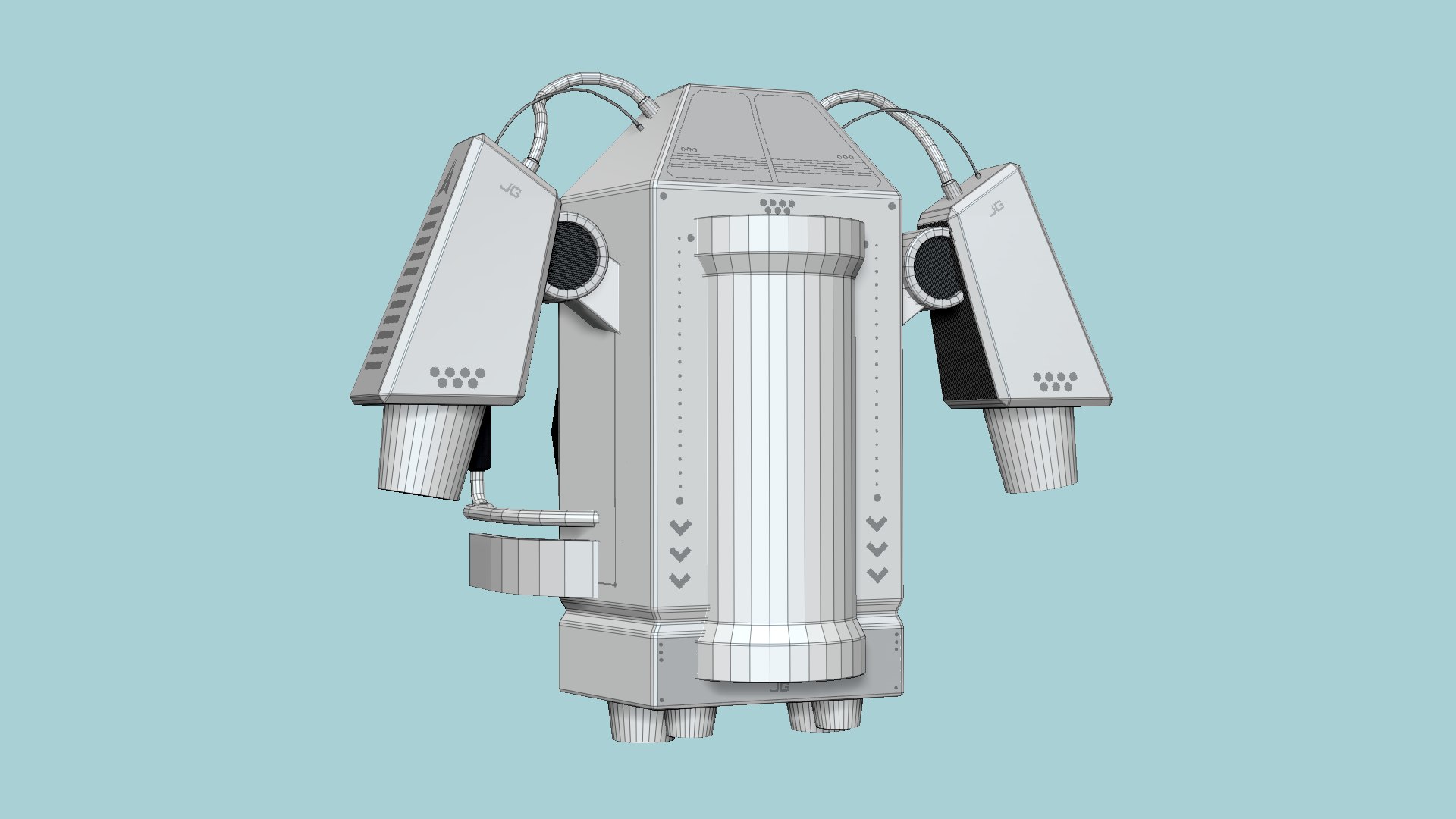 Jetpack G05 White Aluminum - SciFi Character Design Model - TurboSquid ...