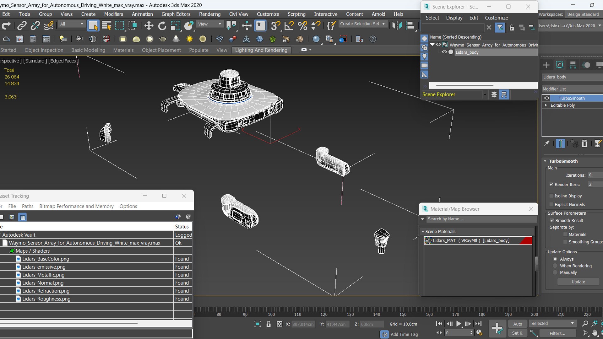 3D Model Waymo Sensor Array For Autonomous Driving White - TurboSquid ...