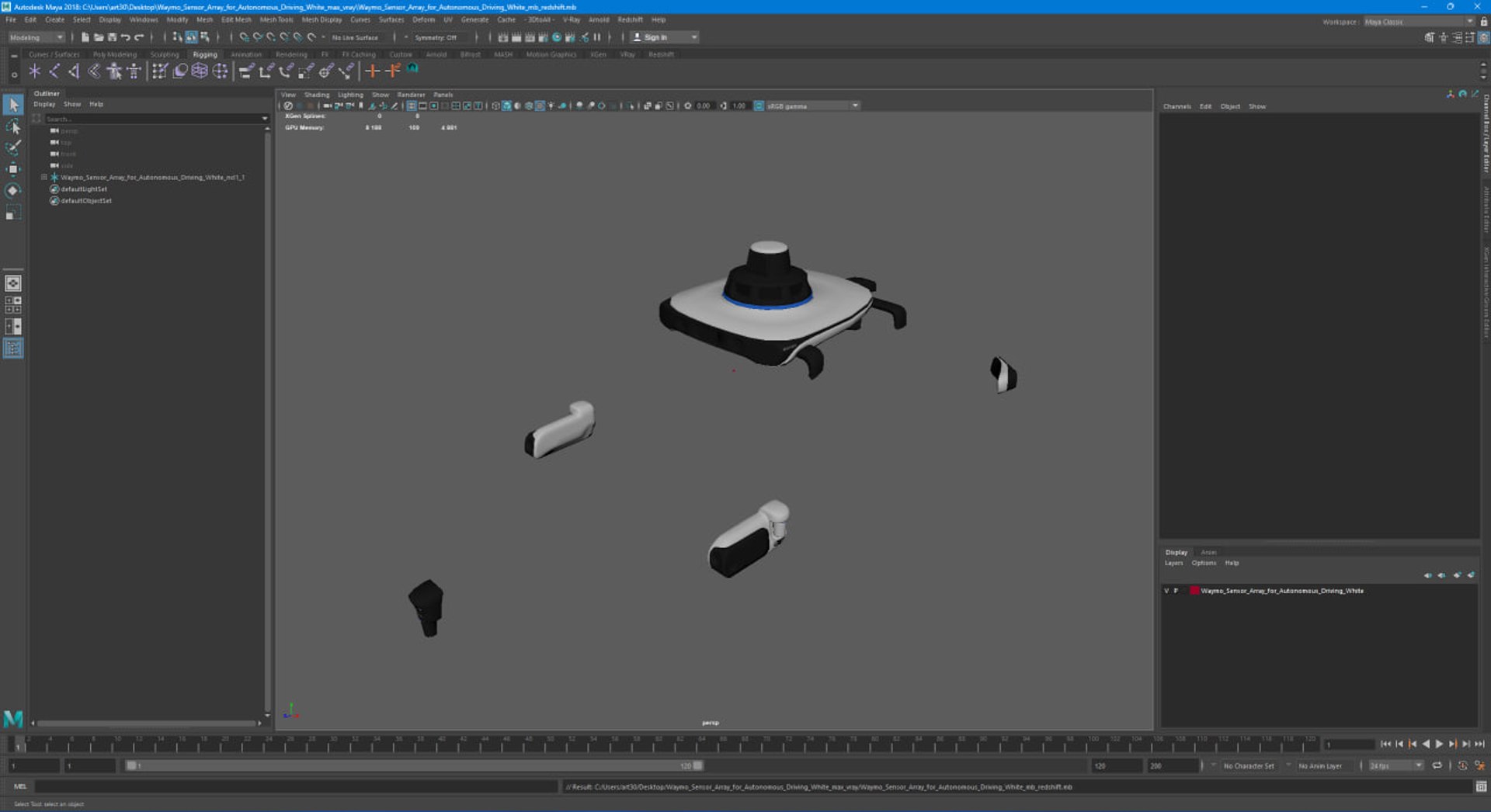 3D Model Waymo Sensor Array For Autonomous Driving White - TurboSquid ...