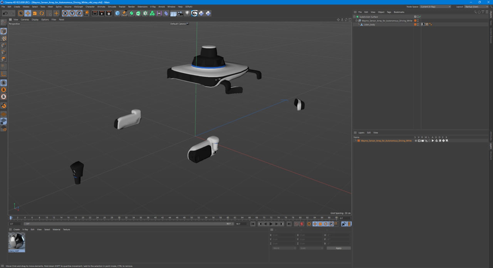 3D Model Waymo Sensor Array For Autonomous Driving White - TurboSquid ...