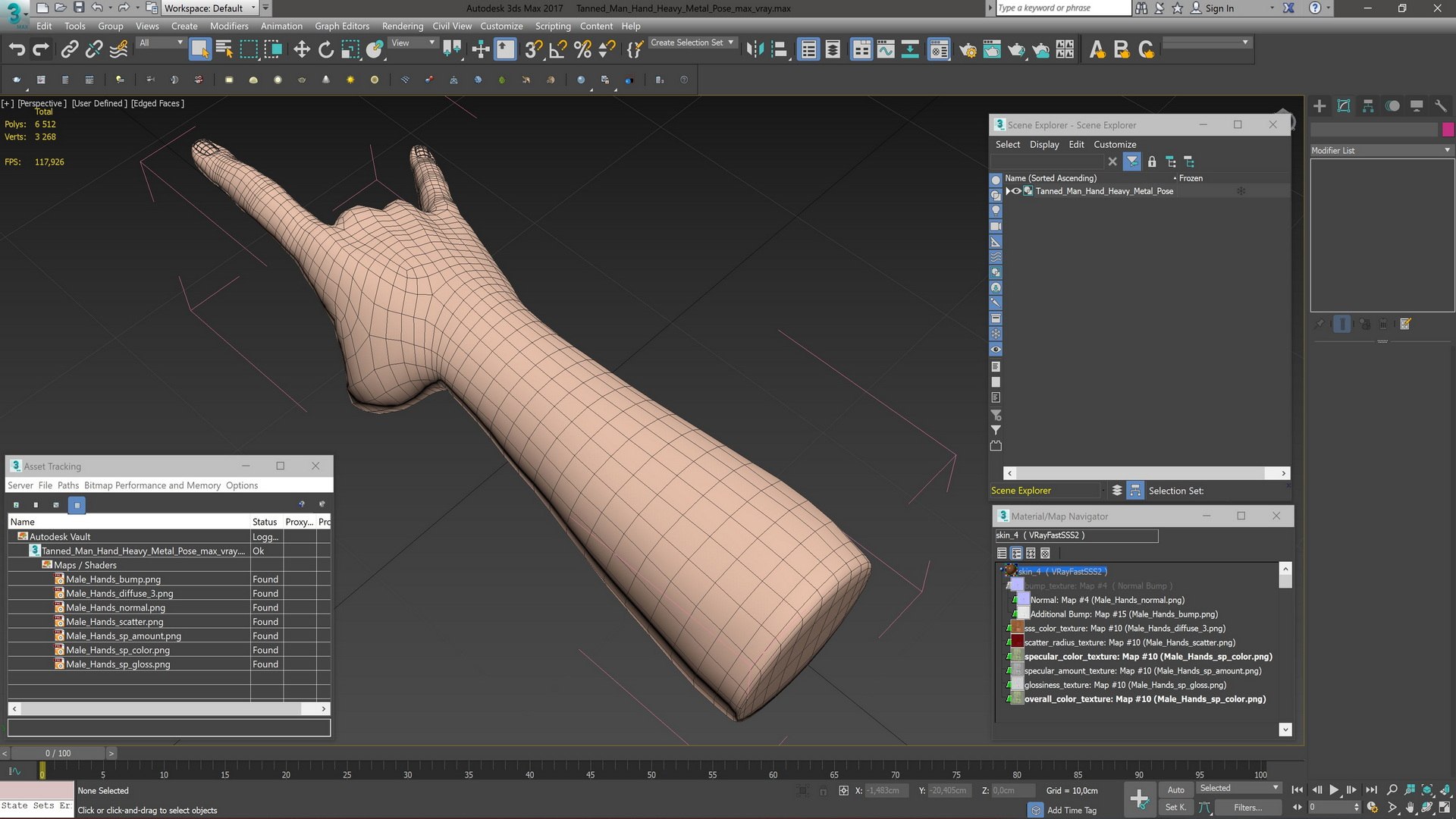 Masculine Hand Heavy Metal Pose 3D Model - TurboSquid 2193630