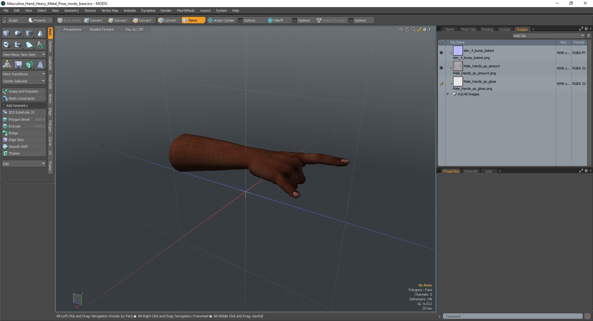 Masculine Hand Heavy Metal Pose 3D Model - TurboSquid 2193630