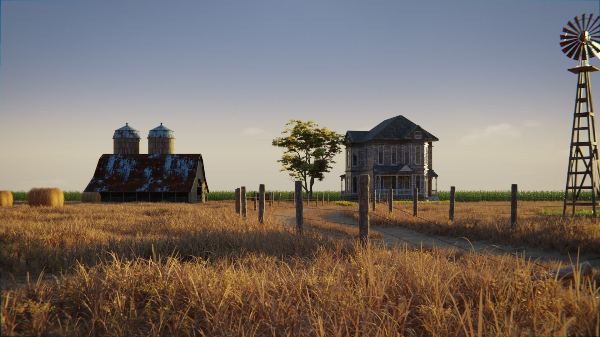 3D Old Farm Scene Model - TurboSquid 2079790