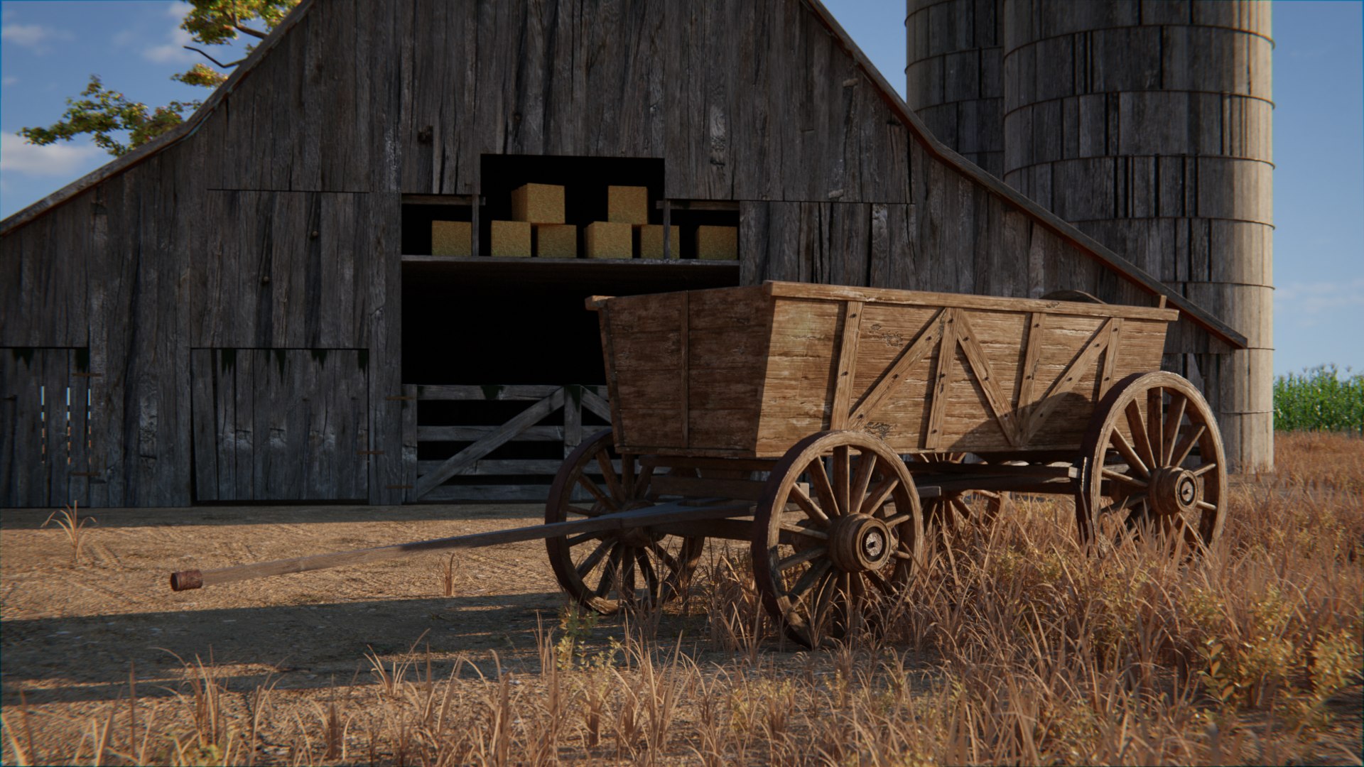 3D Old Farm Scene Model - TurboSquid 2079790