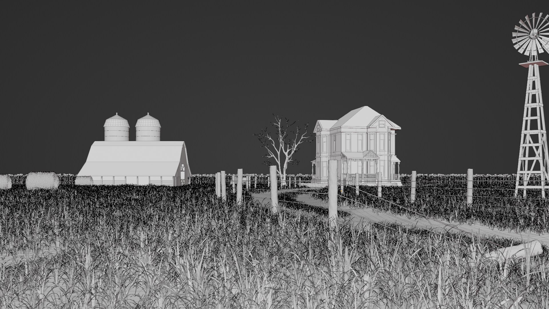 3D Old Farm Scene Model - TurboSquid 2079790