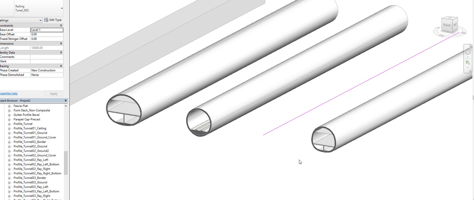 3d Model Revit Tunnels Railing