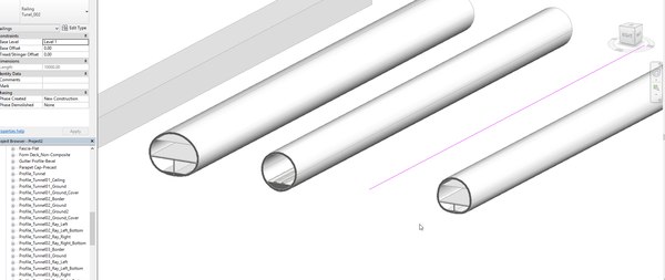 3d model revit tunnels railing