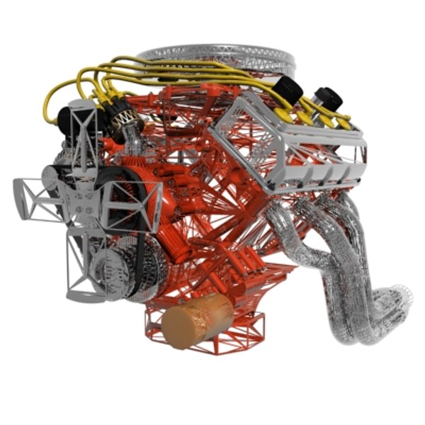3d model 426 hemi racing engine
