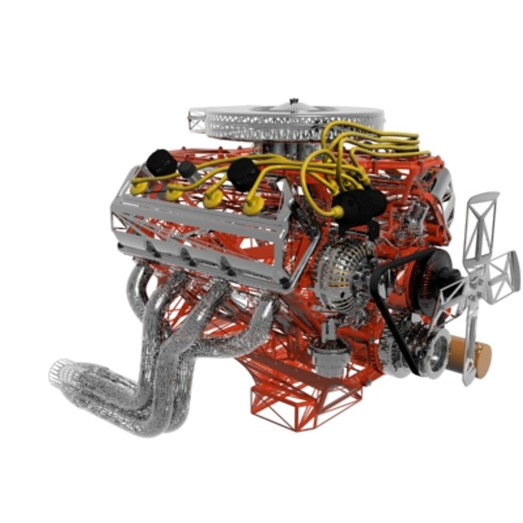 3d Model 426 Hemi Racing Engine