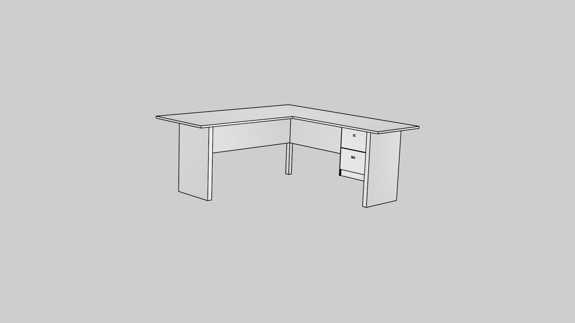 3D L-shaped Table - TurboSquid 1704069