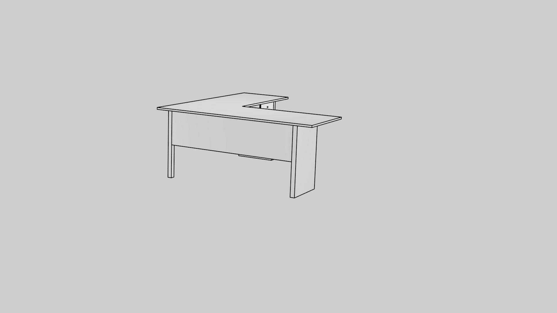 3D L-shaped Table - TurboSquid 1704069