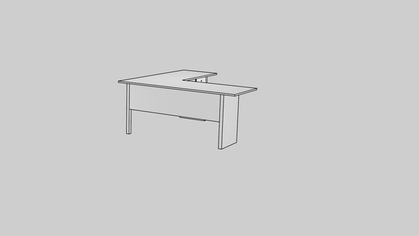 3D l-shaped table - TurboSquid 1704069