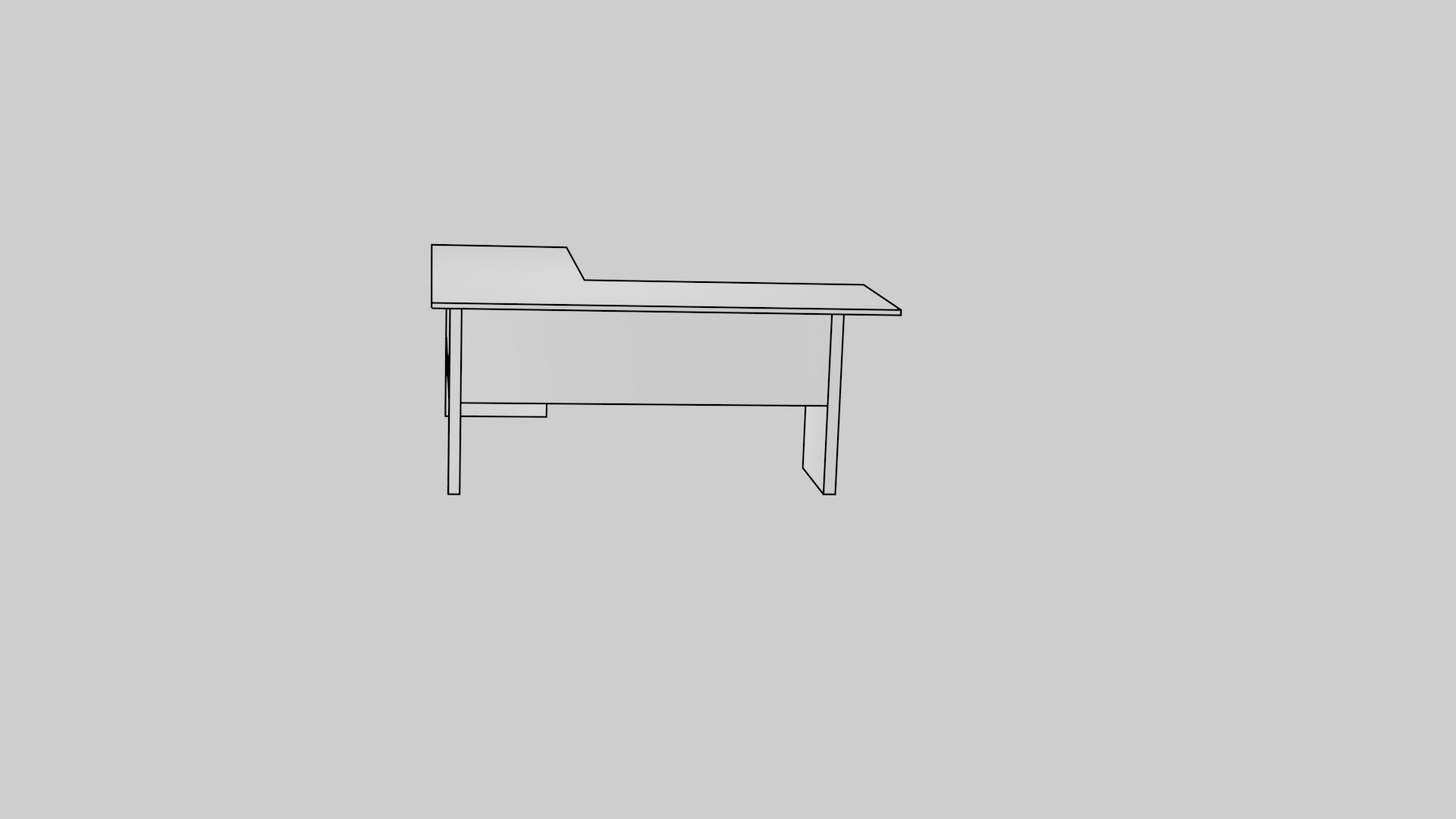 3D L-shaped Table - TurboSquid 1704069