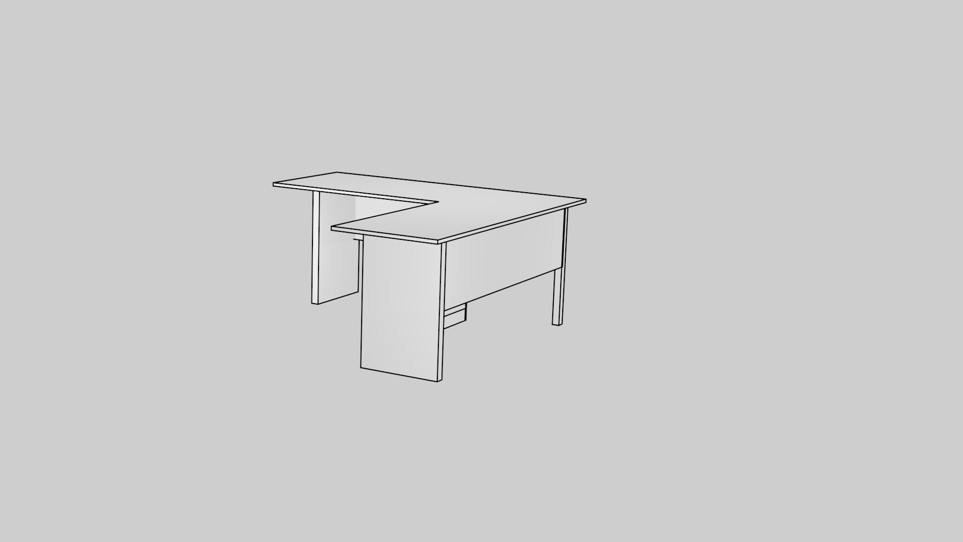 3D L-shaped Table - TurboSquid 1704069