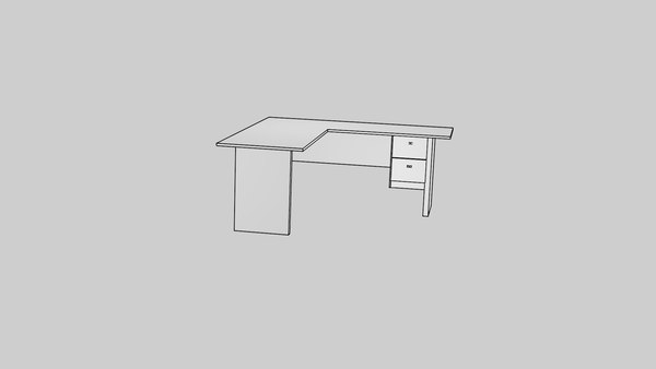 3D l-shaped table - TurboSquid 1704069