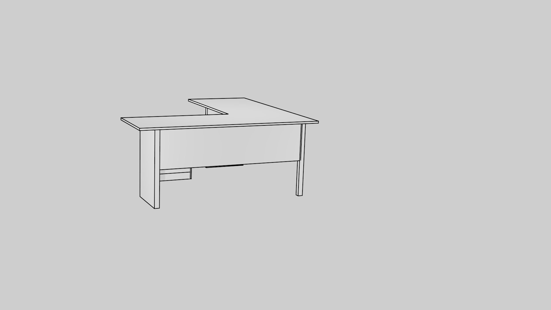 3D L-shaped Table - TurboSquid 1704069