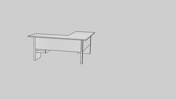 3D l-shaped table - TurboSquid 1704069