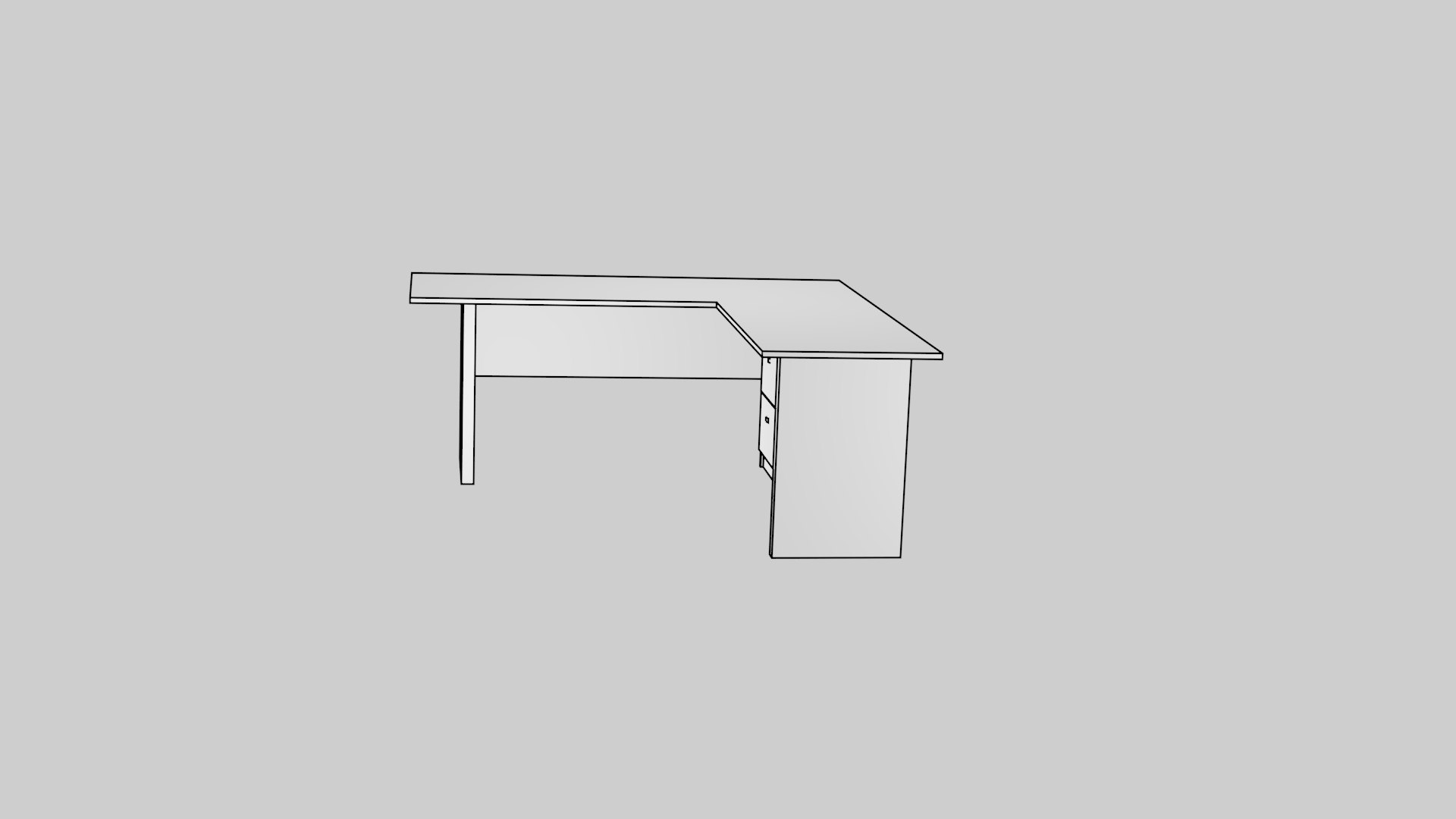 3D L-shaped Table - TurboSquid 1704069