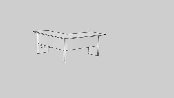 3D l-shaped table - TurboSquid 1704069