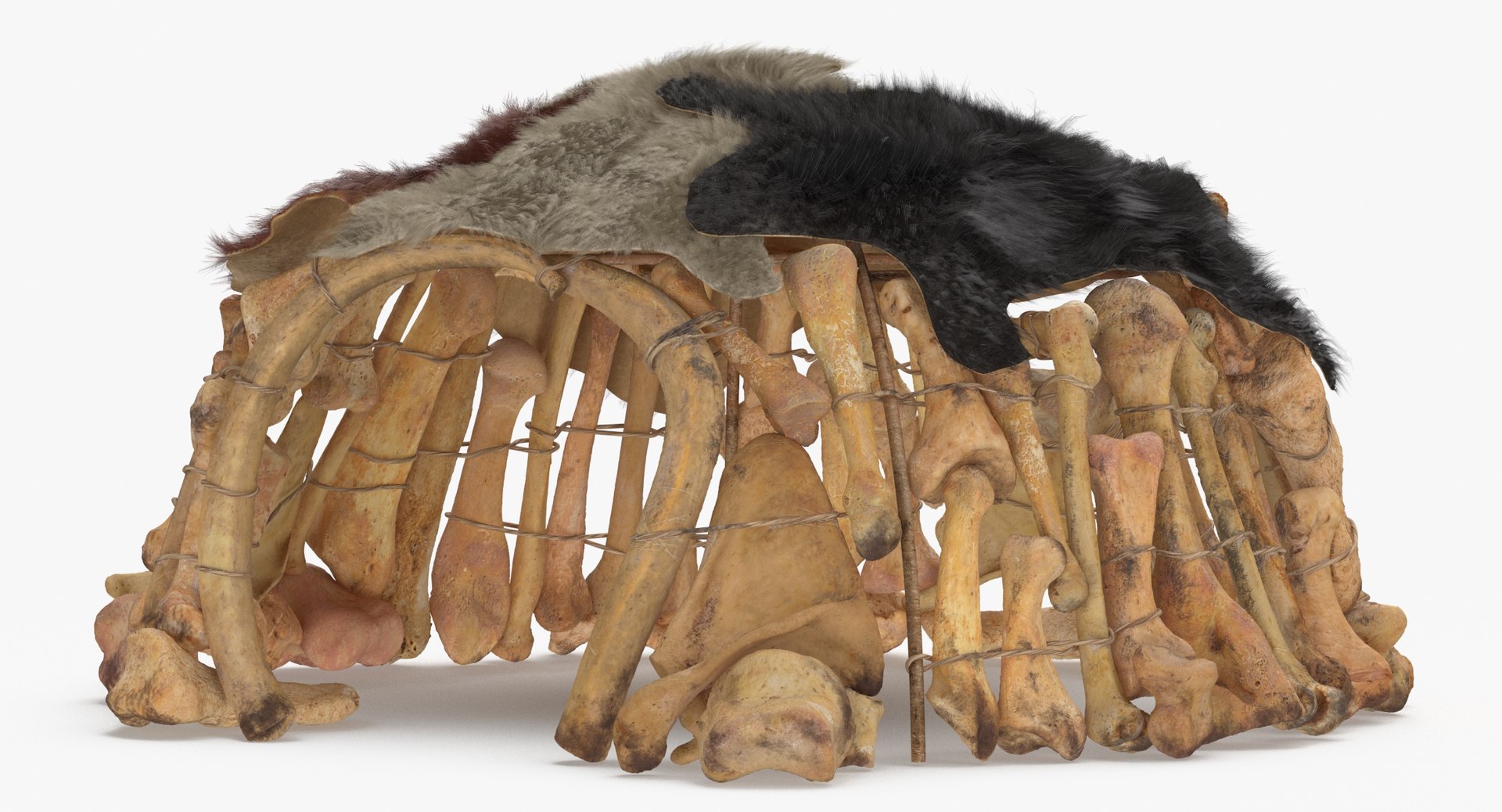 Prehistoric Mammoth Bones Hut 01 Model - TurboSquid 2115818