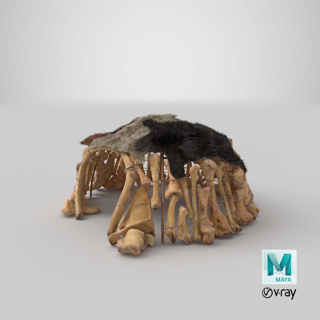 Prehistoric Mammoth Bones Hut 01 Model - TurboSquid 2115818