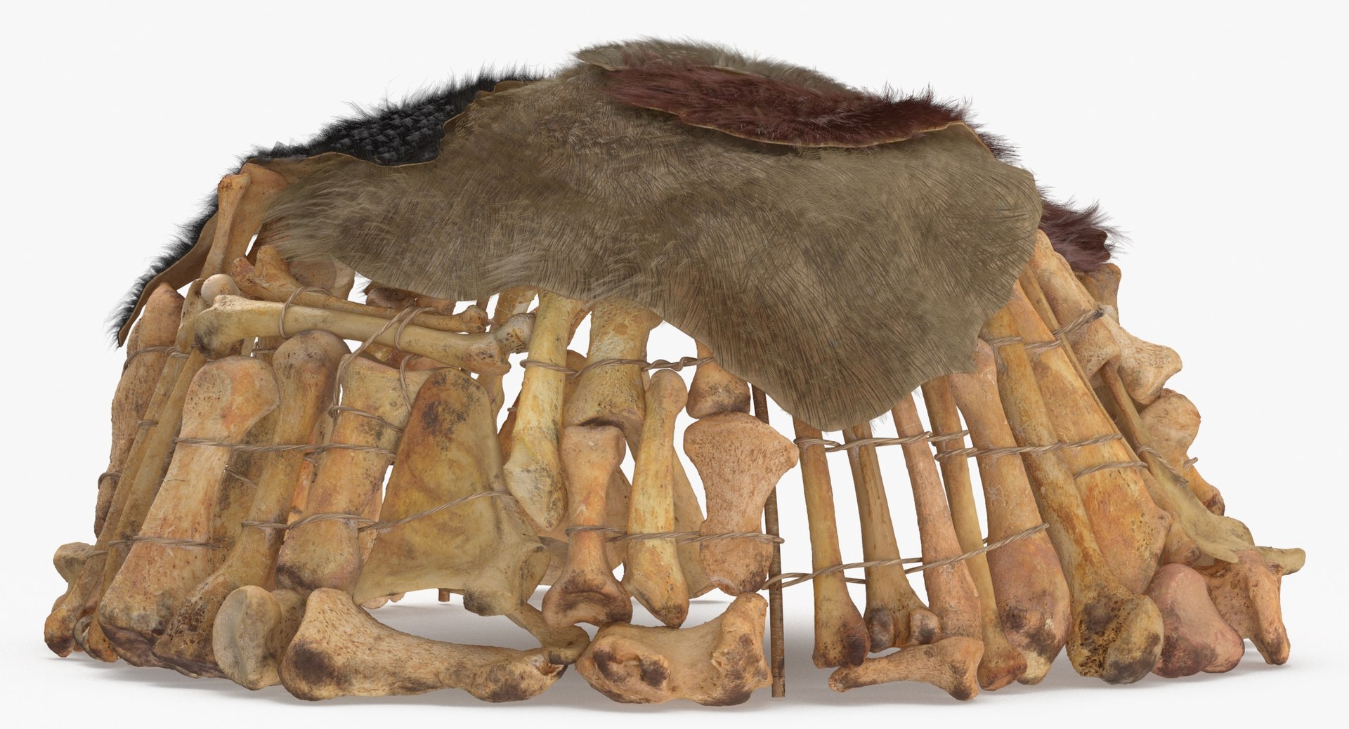 Prehistoric Mammoth Bones Hut 01 Model - TurboSquid 2115818