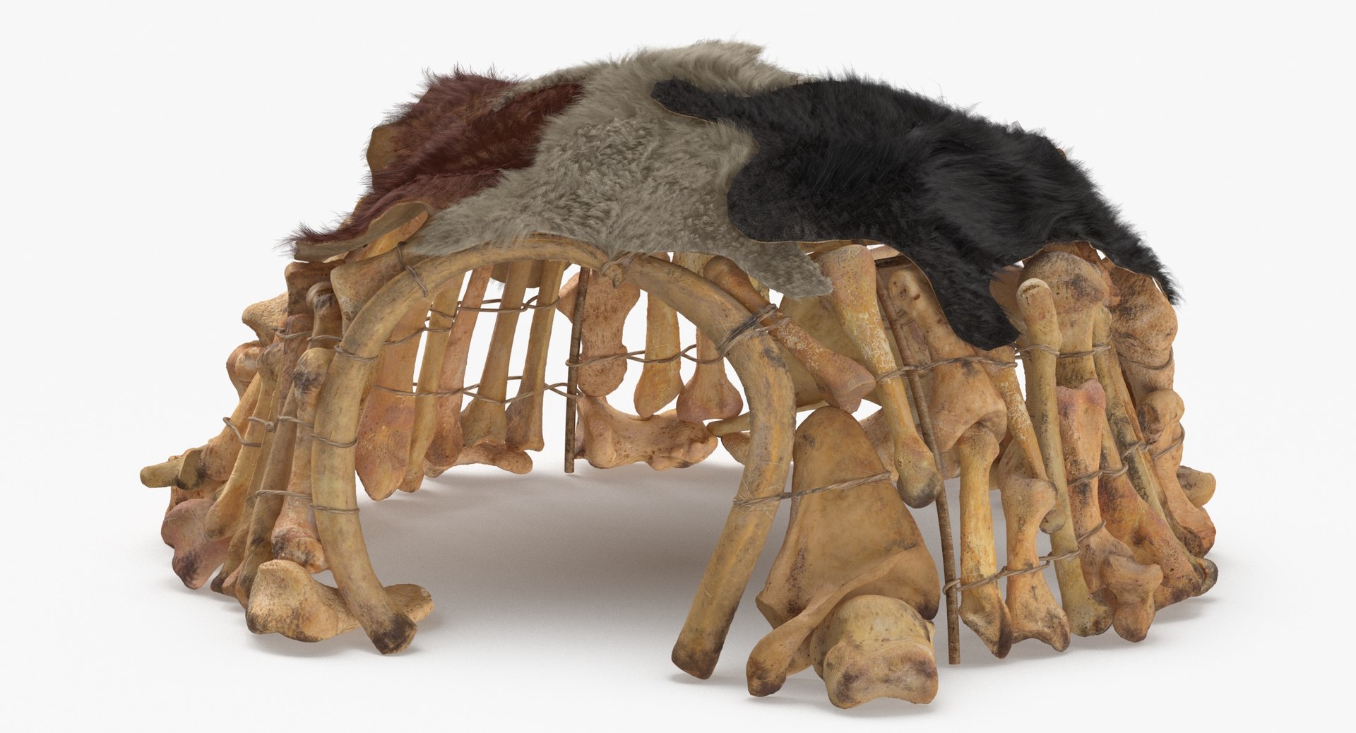 Prehistoric Mammoth Bones Hut 01 model - TurboSquid 2115818