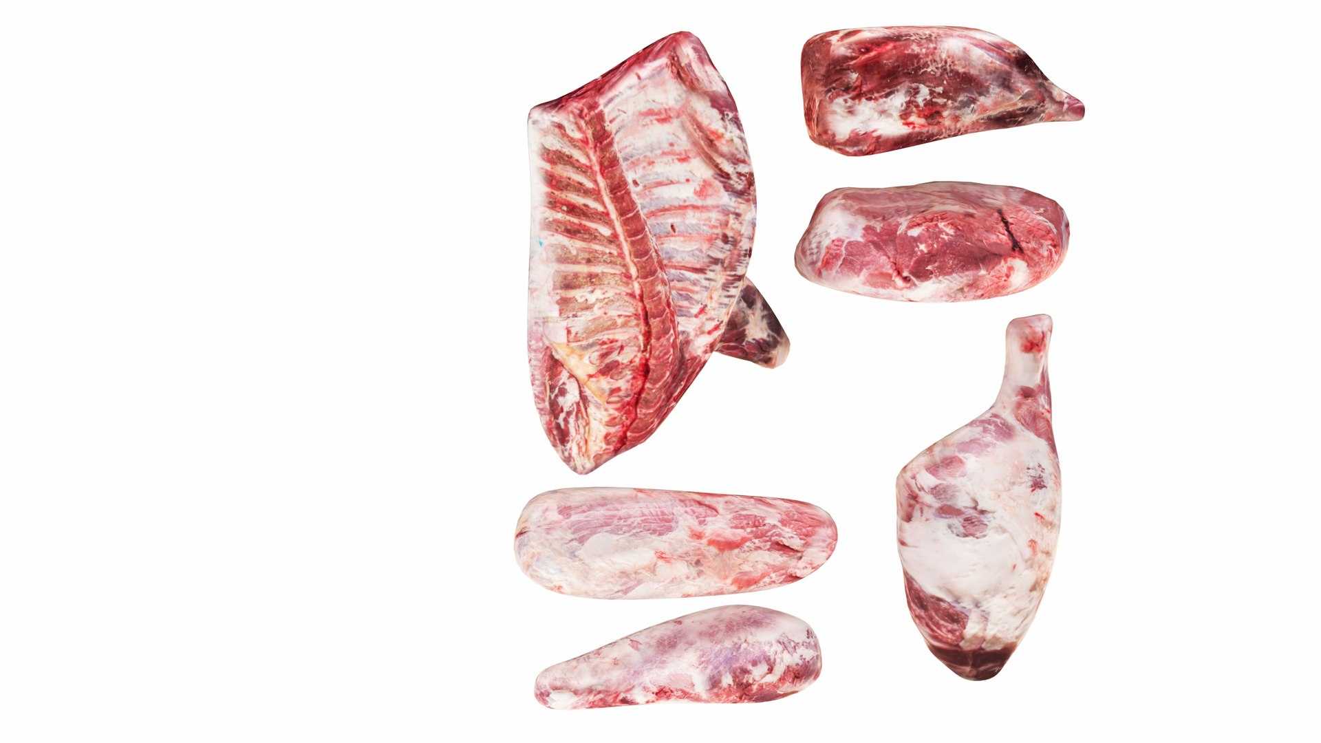 Primal Cuts Beef And Lamb 6 In 1 3D - TurboSquid 2389698