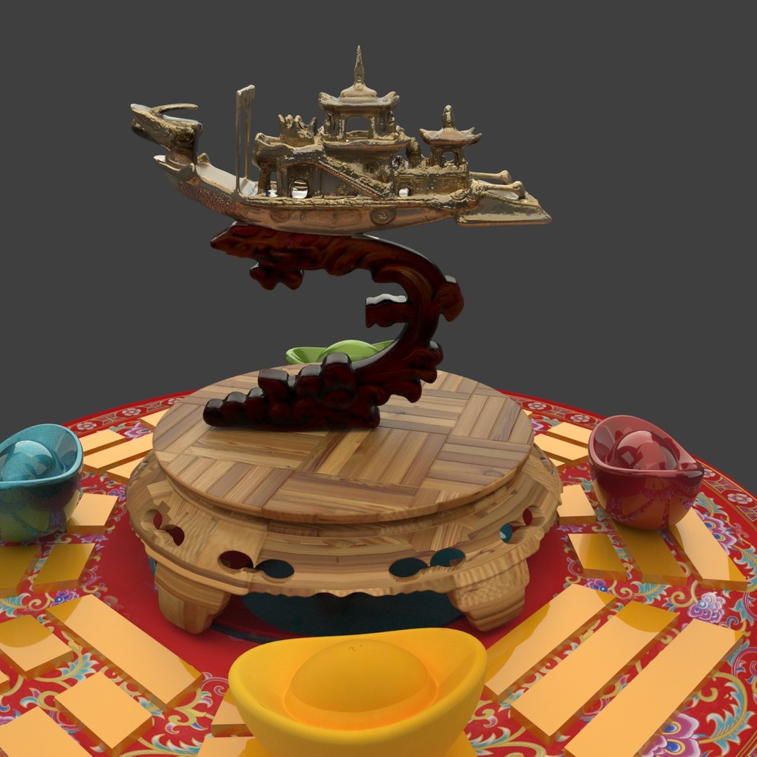 3D Chinese Dragon Boat Figure Model - TurboSquid 2289306