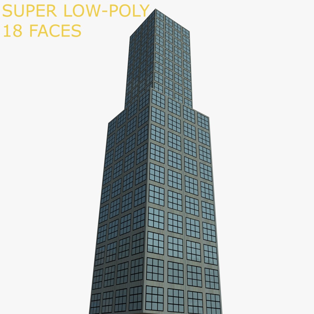3D low-poly skyscraper model - TurboSquid 1237412