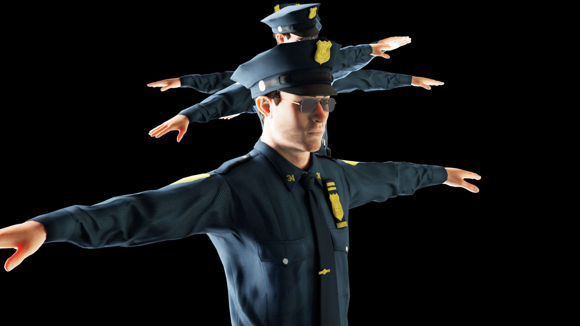 Law Enforcement Hero Premium Police Officer Low-poly 3D Model ...
