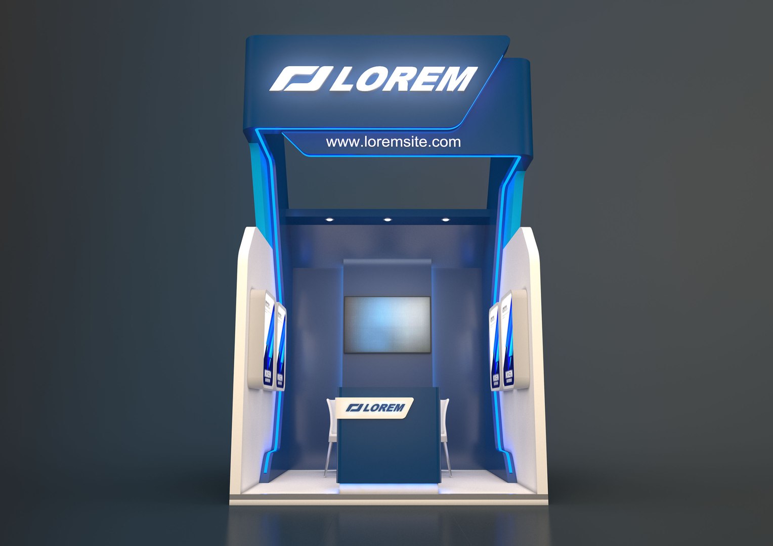 3D Exhibition Stand 9 Sqm Model - TurboSquid 1653891