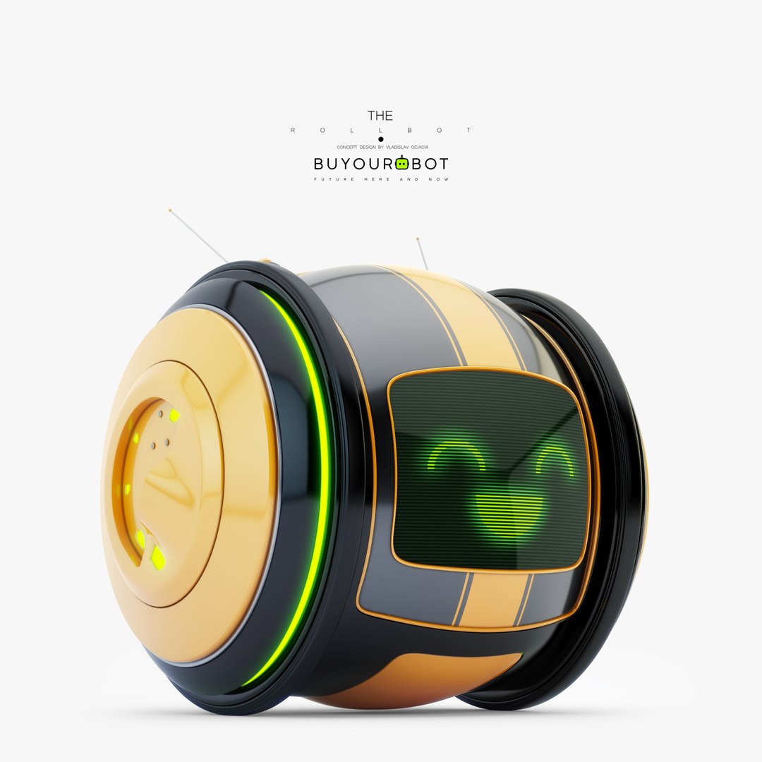 3D cute rolling bot toy model - TurboSquid 1473598