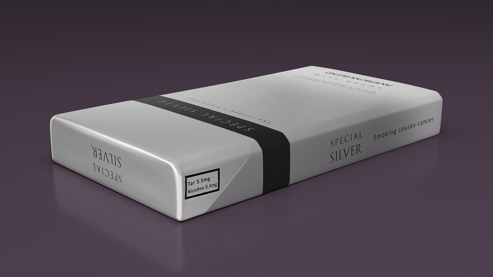 Pack Of Cigarettes Super Slim Silver 3D Model - TurboSquid 2281793