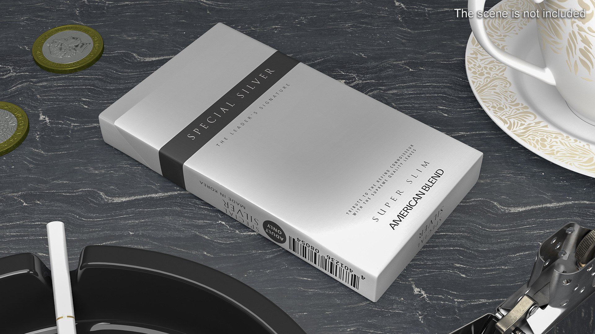 Pack Of Cigarettes Super Slim Silver 3D Model - TurboSquid 2281793