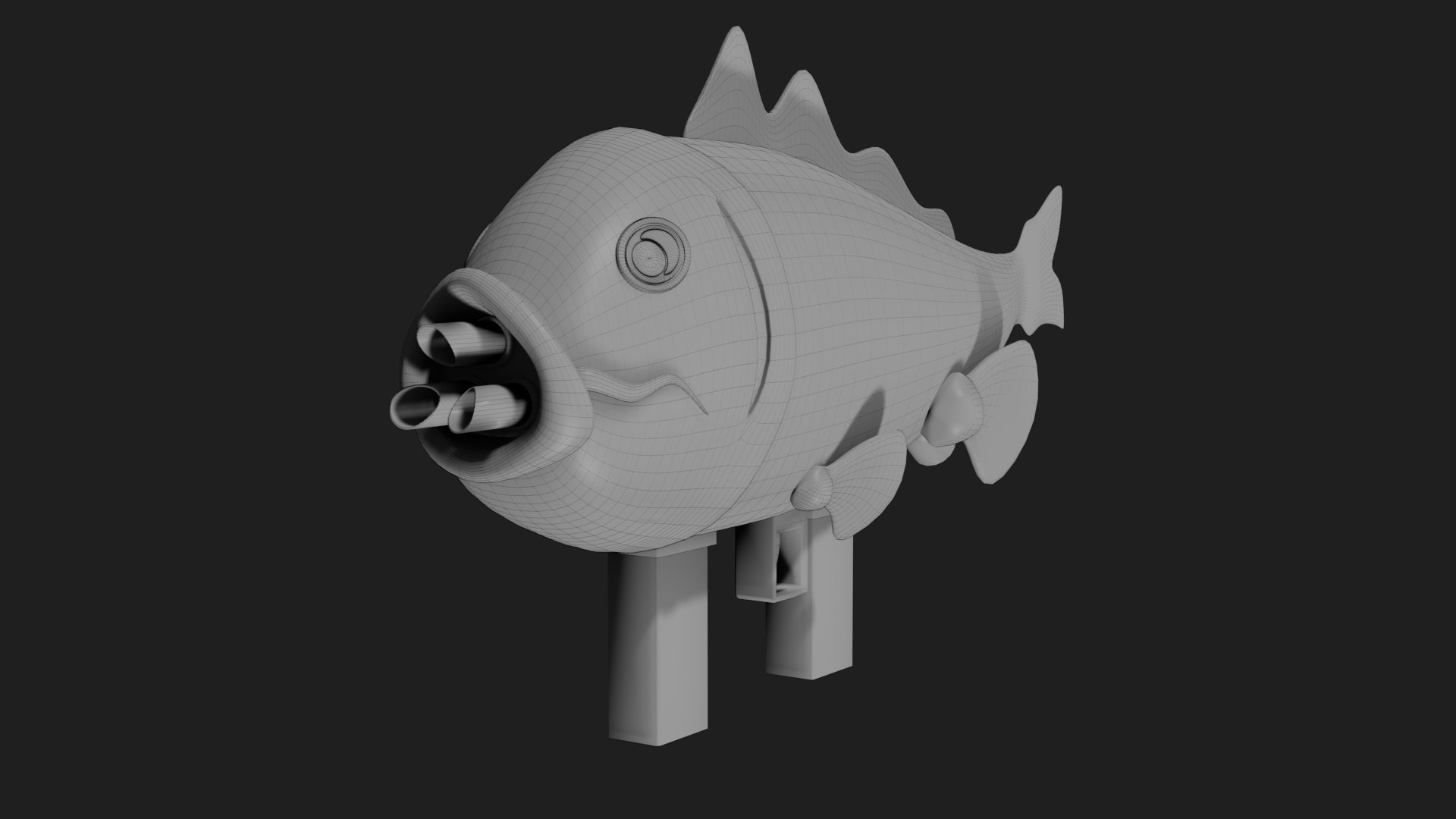 Free Fish Rocket Launcher 3D Model - TurboSquid 1505073