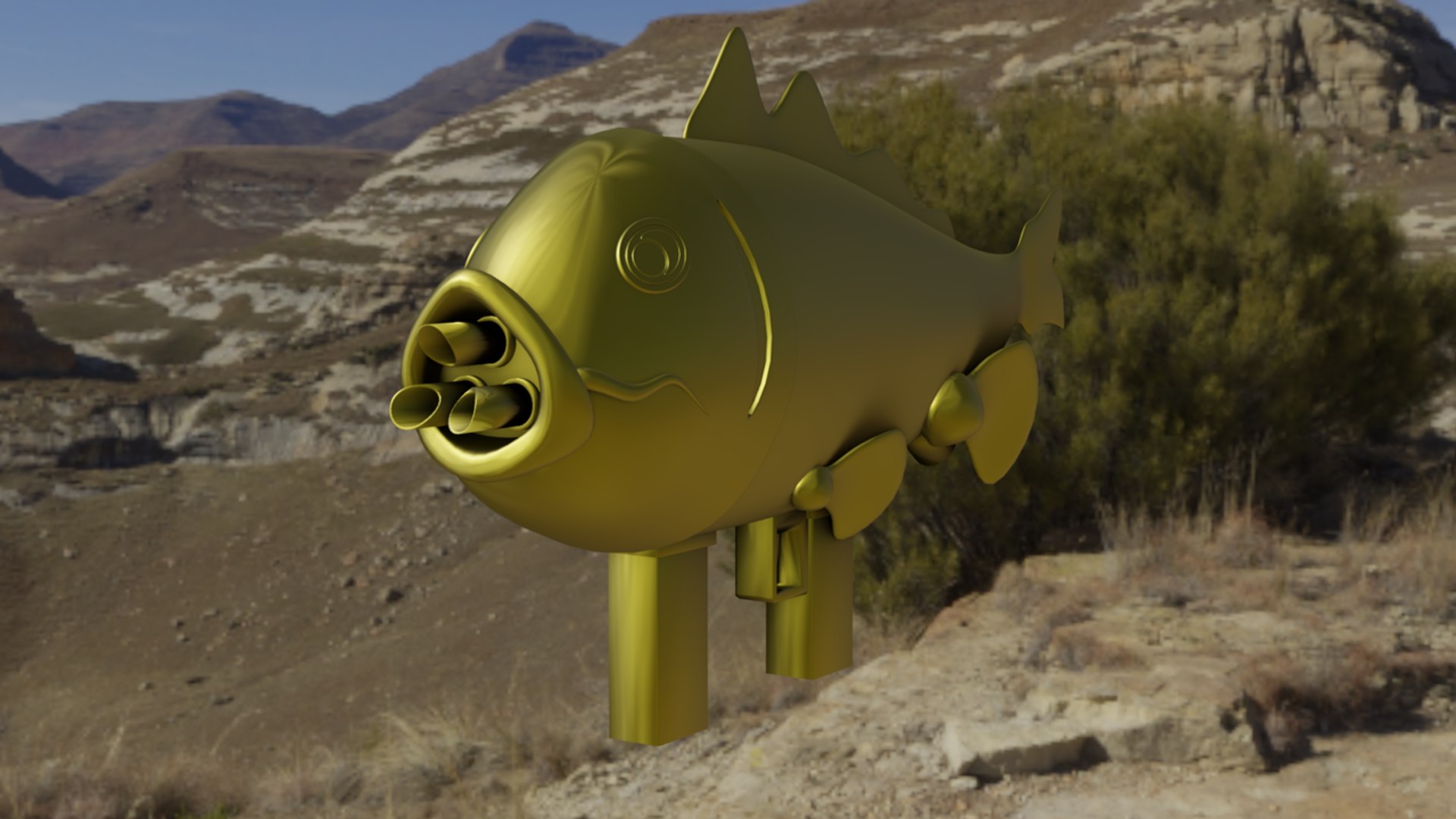 Free Fish Rocket Launcher 3D Model - TurboSquid 1505073