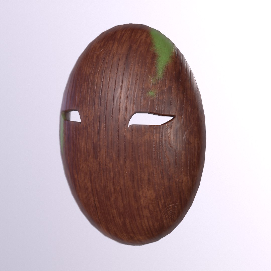3D Four Stylized Wooden Masks Low-poly Gameready PBR Model - TurboSquid ...