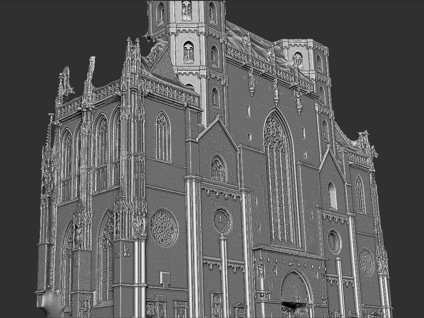 3d gothic architecture cathedral 24k model