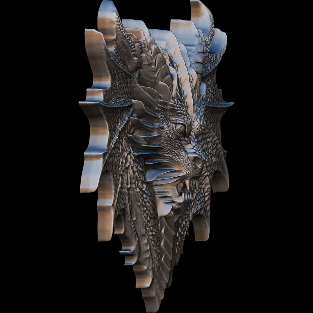 3D Dragon Head Relief No5 3D Print Model Model - TurboSquid 2316603
