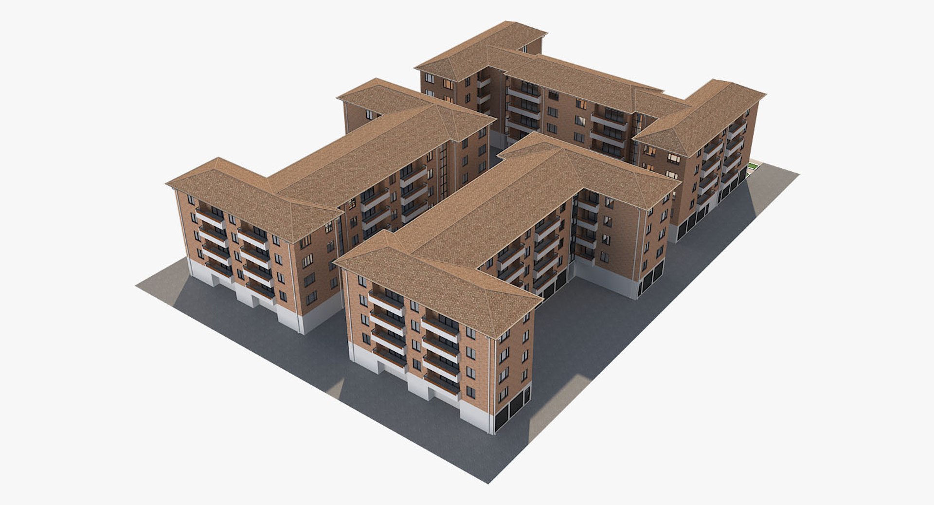 Apartment Block 1 3D - TurboSquid 1371227