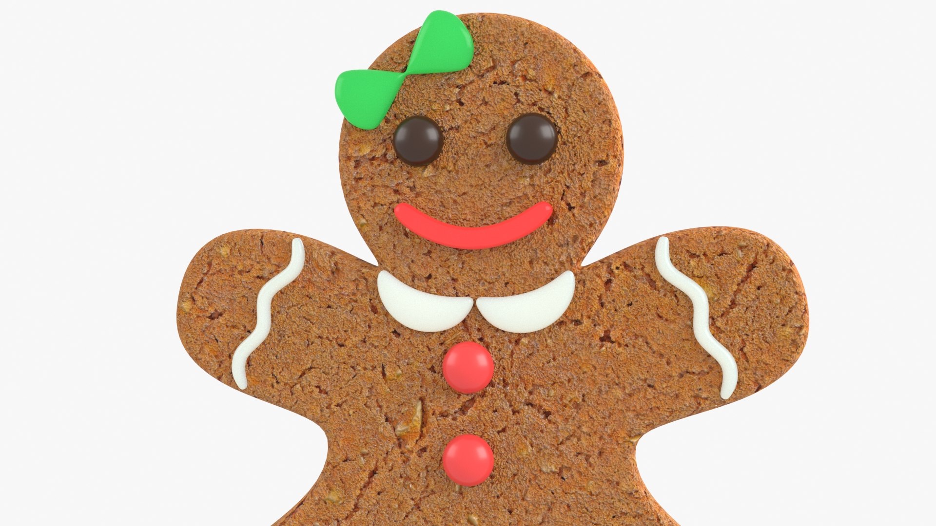 Gingerbread Woman Christmas Cookie 3D Model - TurboSquid 1653780