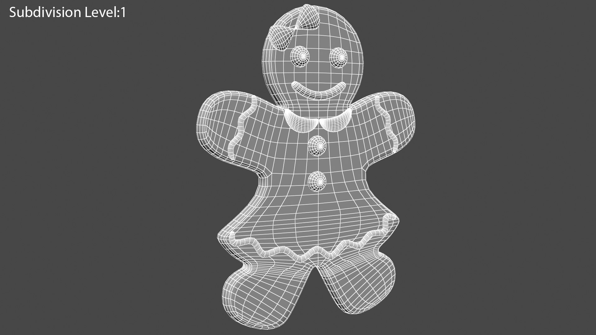 Gingerbread woman christmas cookie 3D model - TurboSquid 1653780