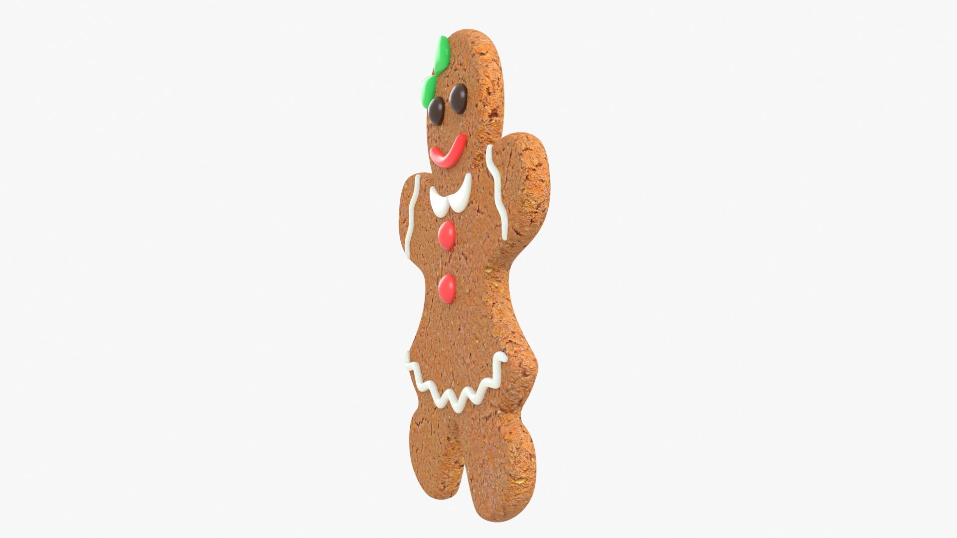 Gingerbread Woman Christmas Cookie 3D Model - TurboSquid 1653780